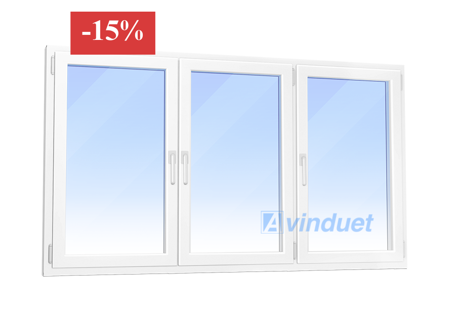 Tredelt PVC vindu - A-vinduet